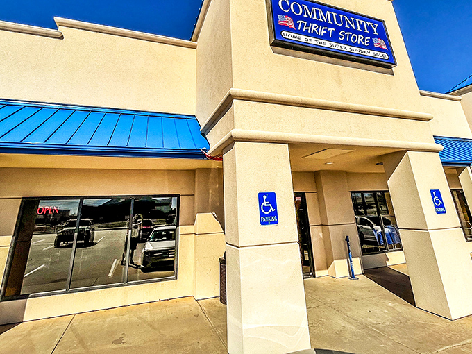 Community Thrift Store: where one person's castoffs become another's conversation pieces. Small-town charm with big-city selection.