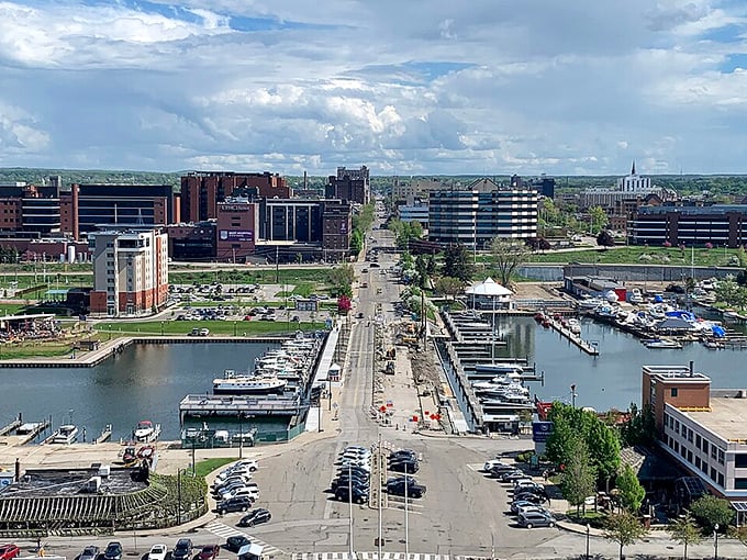 Erie's waterfront district feels like a coastal getaway without the coastal prices&mdash;boats bobbing like bathtub toys in the marina.