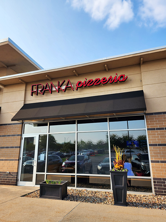Franka Pizzeria's sleek storefront promises Neapolitan magic hiding in plain sight at the strip mall.