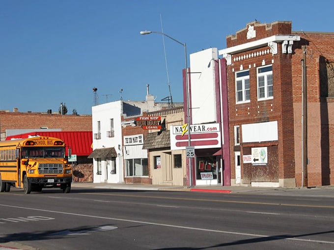 Gering's main street has that perfect small-town vibe where a friendly wave costs nothing and the historic buildings house affordable treasures.