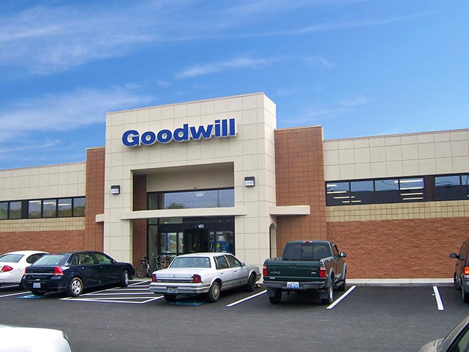 Goodwill's modern storefront promises a department store experience without the department store prices. Win-win!