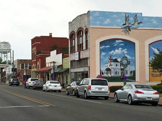 Jennings' downtown mural celebrates local heritage with vibrant colors. Like stepping into a painting where the cost of living is still reasonable.