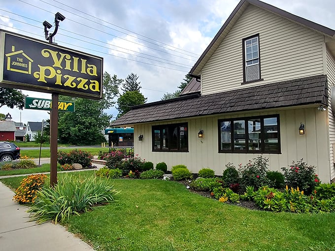Villa Pizza looks like it belongs in a storybook, but the pizza inside is the real happily-ever-after.