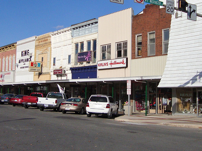 Kirksville's main street offers that perfect small-town vibe – where parking is plentiful and smiles are even more abundant.