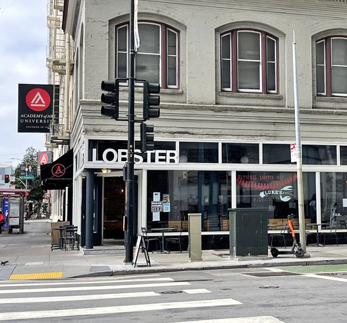 Luke's Lobster's minimalist storefront hides maximum flavor – like finding a pearl in the urban oyster of SoMa.