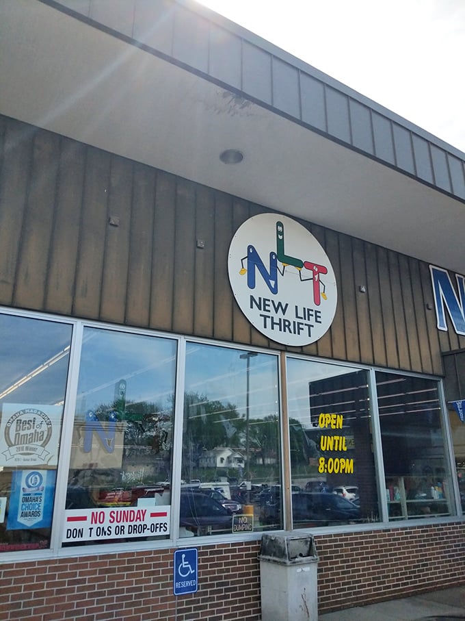 New Life Thrift's straightforward signage doesn't hint at the wonderland within. Don't judge this book by its cover!