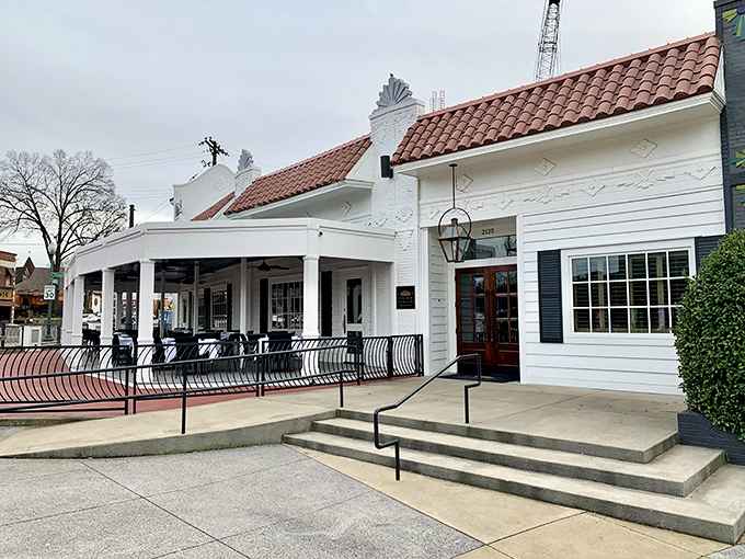 Porch and Parlor (Memphis): Spanish-style roof, elegant white exterior &ndash; like the architectural equivalent of a perfectly plated steak.