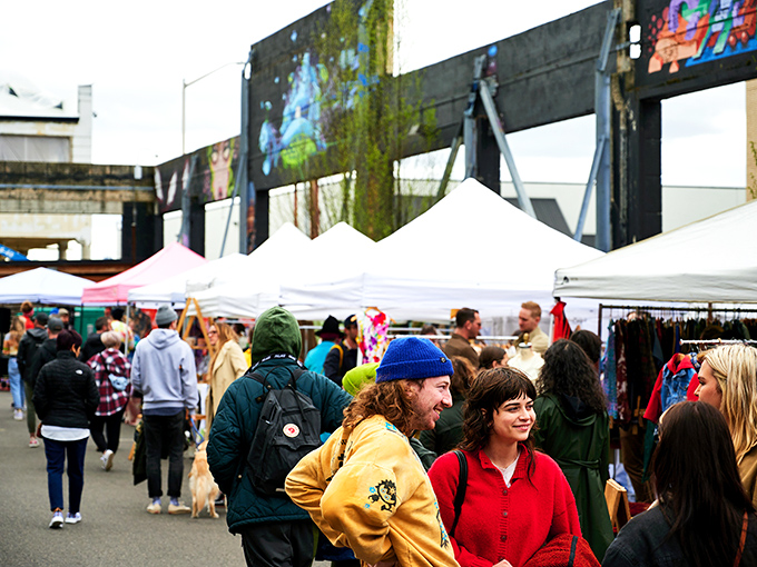Portland Flea brings the hipster-cool factor with its urban outdoor setting. Even the clouds seem to hang around just to see what's for sale.