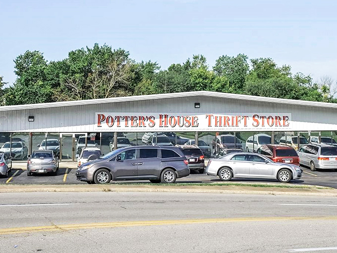 Potter's House stretches along the street like a runway for secondhand fashion finds and home treasures.