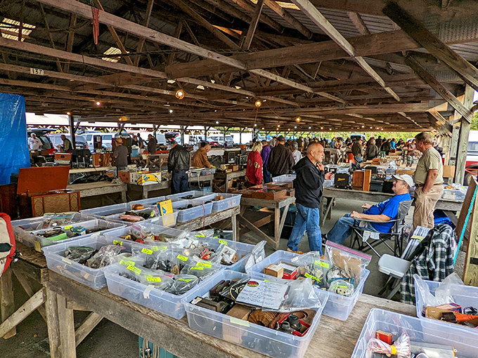 Under rustic wooden beams, Renninger's vendors display their wares like museum curators, each table a carefully arranged exhibit of nostalgia.