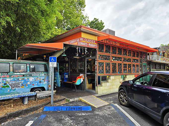Satchel's doesn't just serve pizza &ndash; it serves whimsy with a side of "only in Gainesville" artistic charm.