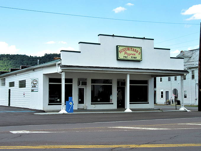Scicchitano's classic white building stands like a pizza oasis in Berwick. No frills, just phenomenal pies that locals treasure.