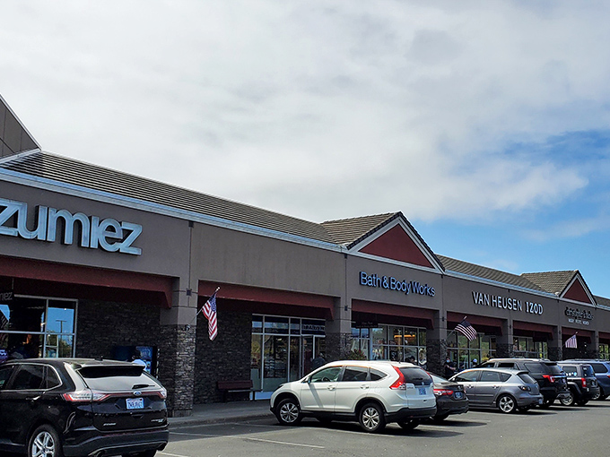 Zumiez yellow pops like sunshine against coastal gray - teenage fashion dreams come true by the sea.