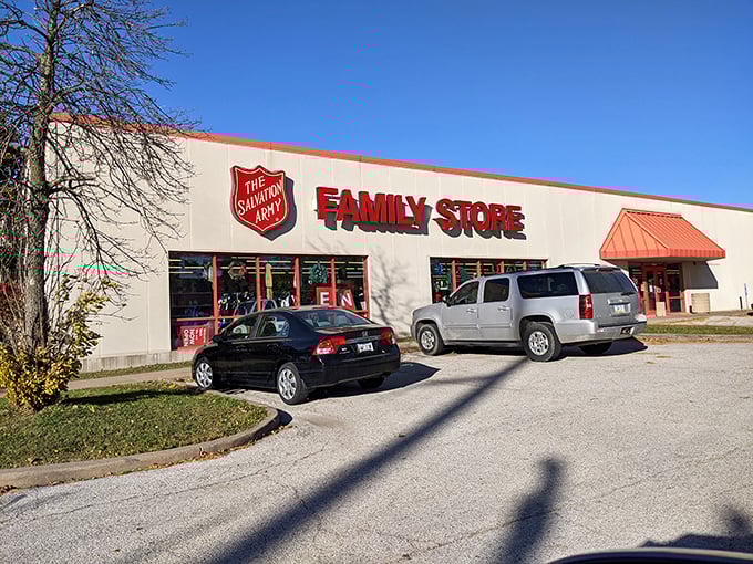 Red roof, big possibilities! This Salvation Army Family Store could be hiding your next conversation piece or perfect reading chair.