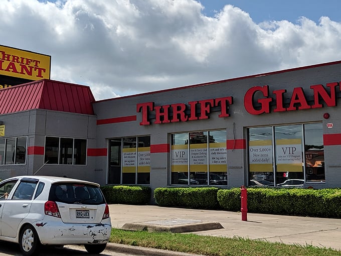 Thrift Giant (Dallas): "Living up to its name with a storefront that practically screams 'Bring a big car!'"