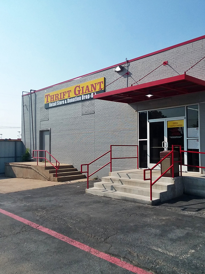 Thrift Giant's no-nonsense exterior hides a wonderland where your grandmother's discarded kitchen gadgets await their second chance at greatness.