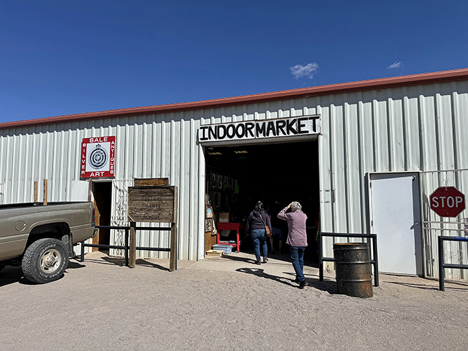 Vendors line the pathways at Big Daddy's, where serious collectors and casual browsers mingle under the New Mexico sky.
