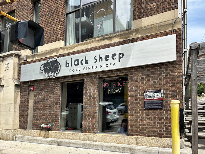 Black Sheep Coal Fired Pizza: Brick walls and coal-fired magic await behind these doors. No frills needed when your pizza game is this strong.