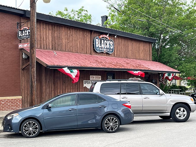 The Texas flag flies proudly outside Black's, where generations have come for brisket that's worth crossing state lines for.