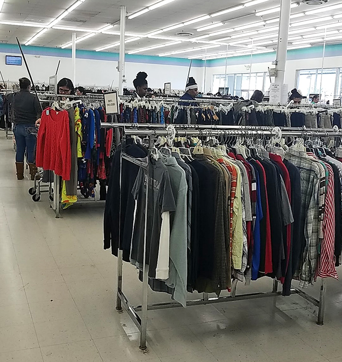 The thrill of the hunt comes alive at Carolina Value, where racks of potential wardrobe upgrades await discovery.