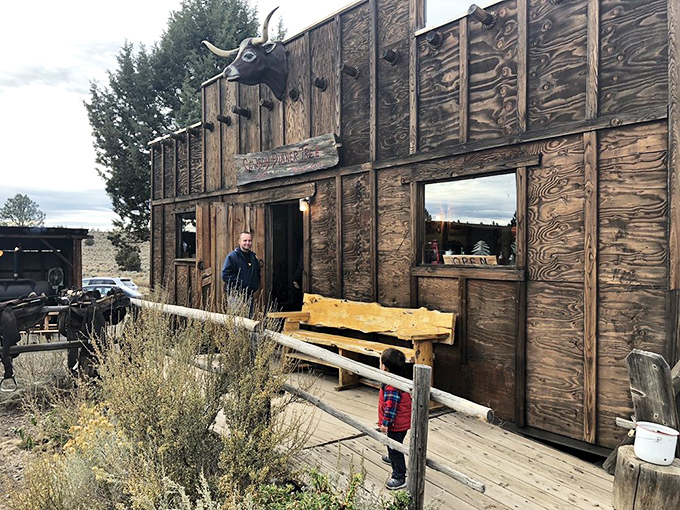 That wooden facade isn't just for show &ndash; it's a promise that inside awaits the kind of honest cooking that would make a real cowboy weep with joy.