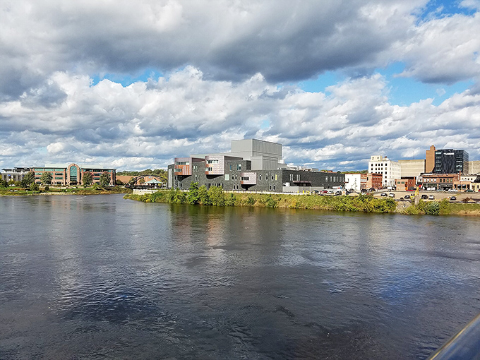 Eau Claire's riverside development proves that "urban renewal" doesn't have to mean "soulless glass boxes." The water views aren't bad either!