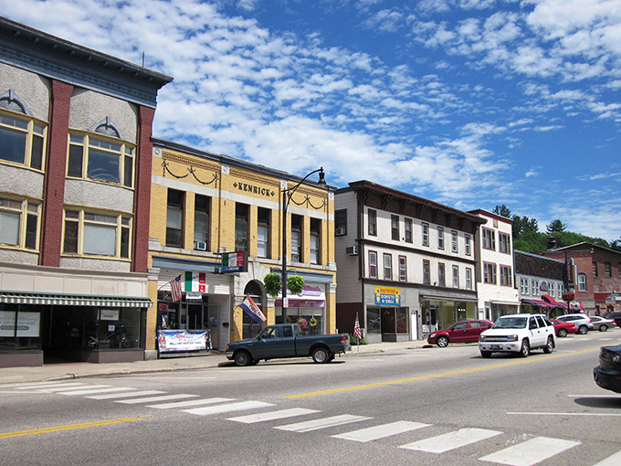 The golden hour bathes Franklin's historic buildings in warm light, turning an ordinary street into something magical.