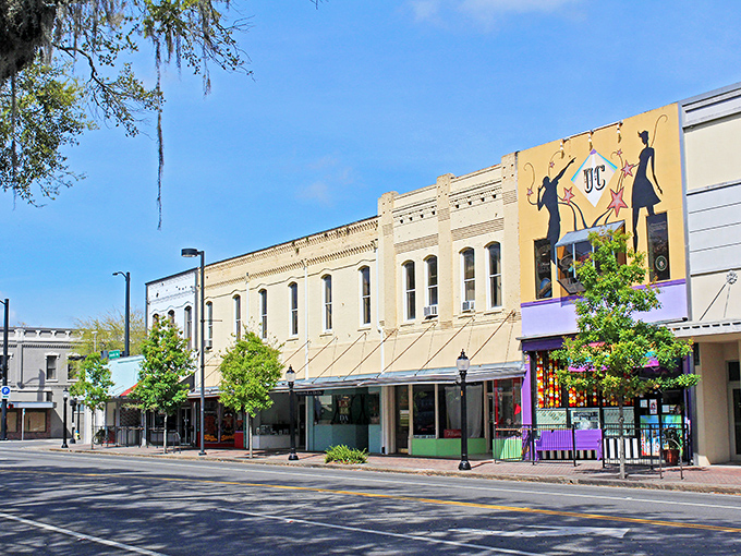 Palm trees frame Gainesville's charming shopping district. Academic atmosphere without the academic price tag!