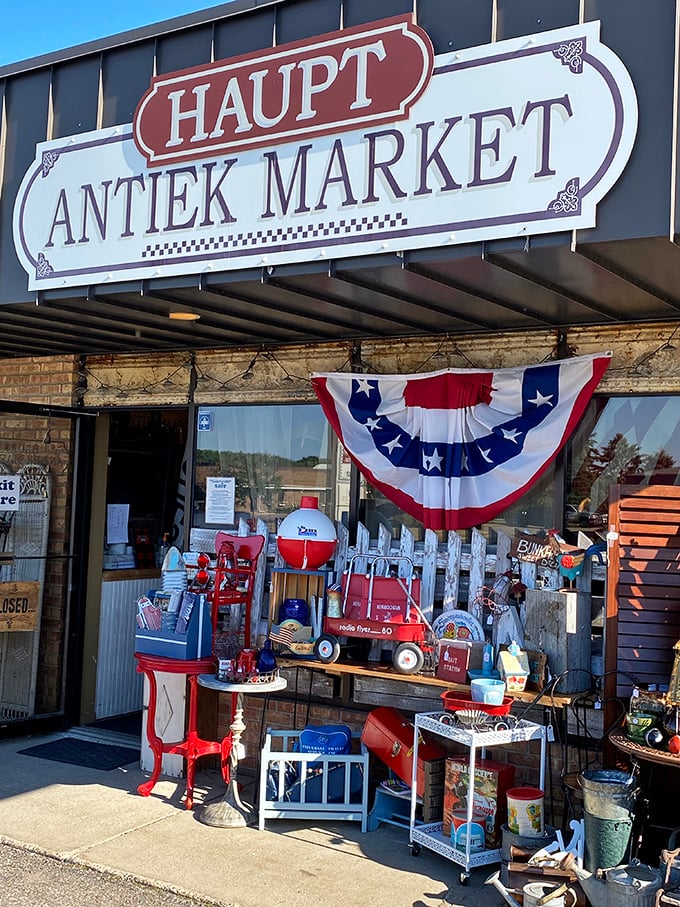 Patriotic shopping at its finest. This isn't just a market&mdash;it's a museum where everything happens to be for sale.