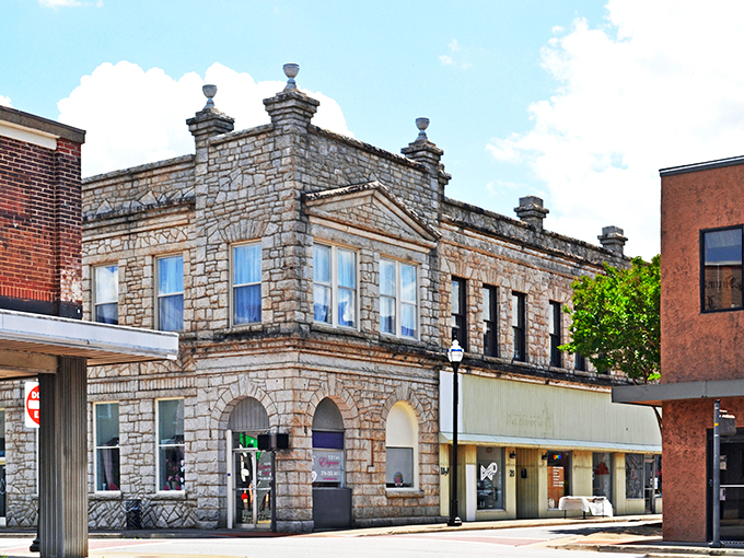 The warm brick facades of Martinsville's main street buildings create an inviting atmosphere. No wonder seniors love calling this affordable town home!