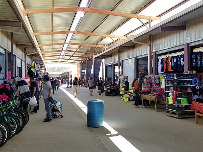 Colorful vendor tents create a festive atmosphere at Alamo's market, where one person's castoff becomes another's centerpiece.