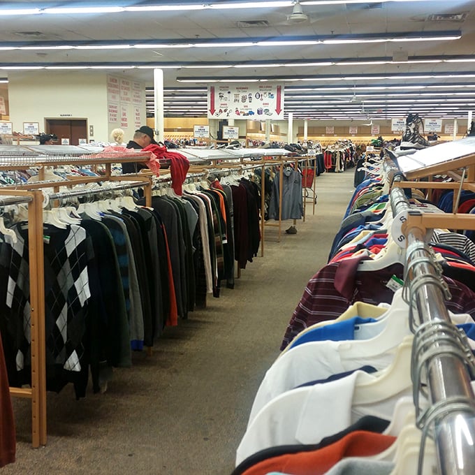 Inside this unassuming building lies a universe of possibilities, from vintage vinyl to that perfect pair of jeans you've been hunting.