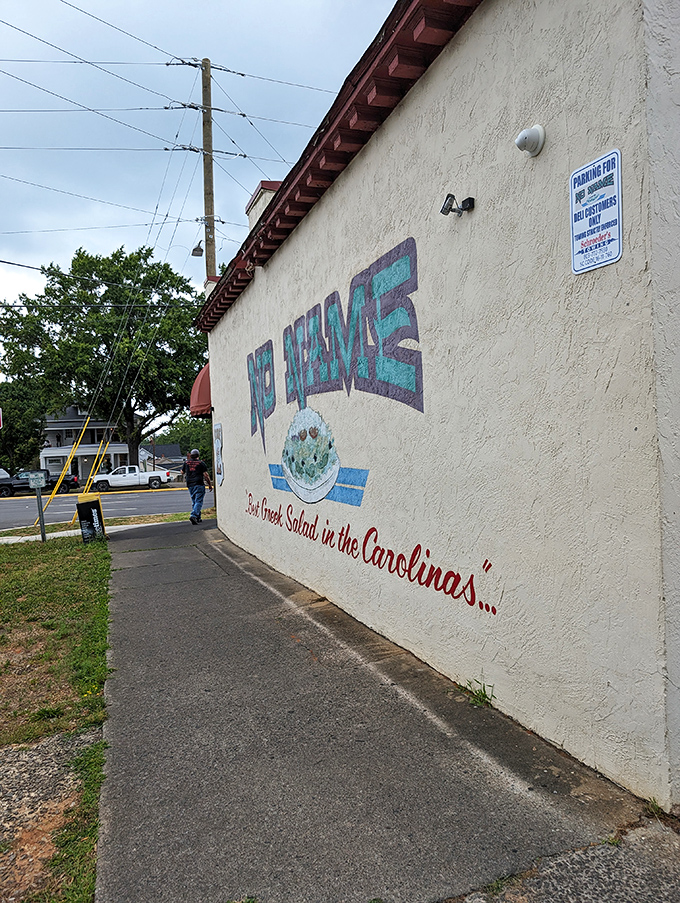 No Name's vintage sign promises the "Best Greek Salad in the Carolinas," but locals know their sandwiches deserve equal billing.