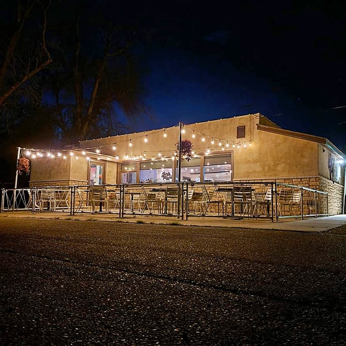 String lights and outdoor seating create the perfect stage for steaks that deserve a standing ovation.