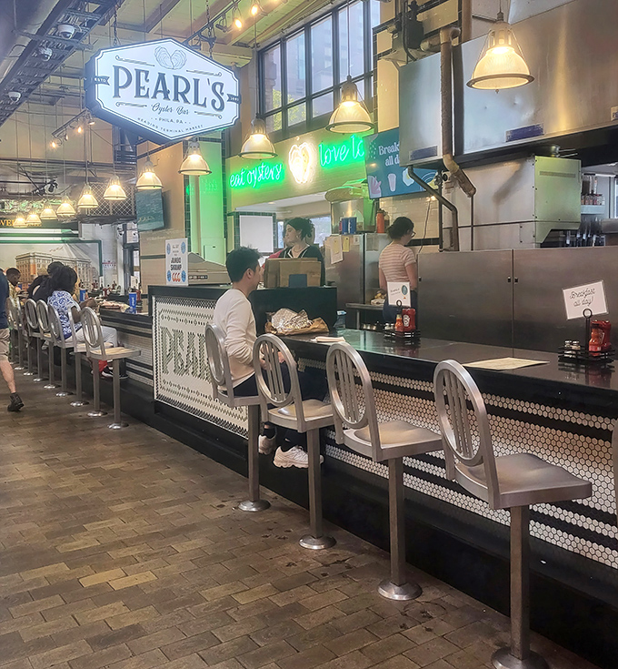 Counter seating at Pearl's puts you front-row for the oyster-shucking show. Market-fresh seafood with a side of Philadelphia history.