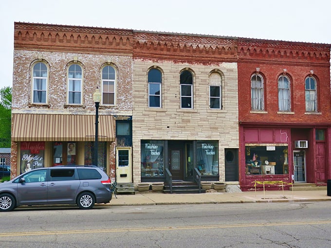 The stately Princeton bank building stands like a financial fortress, probably housing more friendly conversations than actual vault robberies.