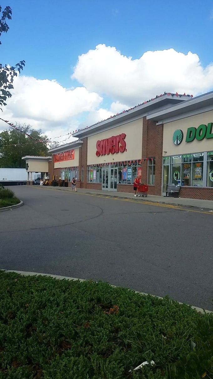 This Savers location sits in strip mall heaven, where yesterday's must-haves become tomorrow's vintage finds.