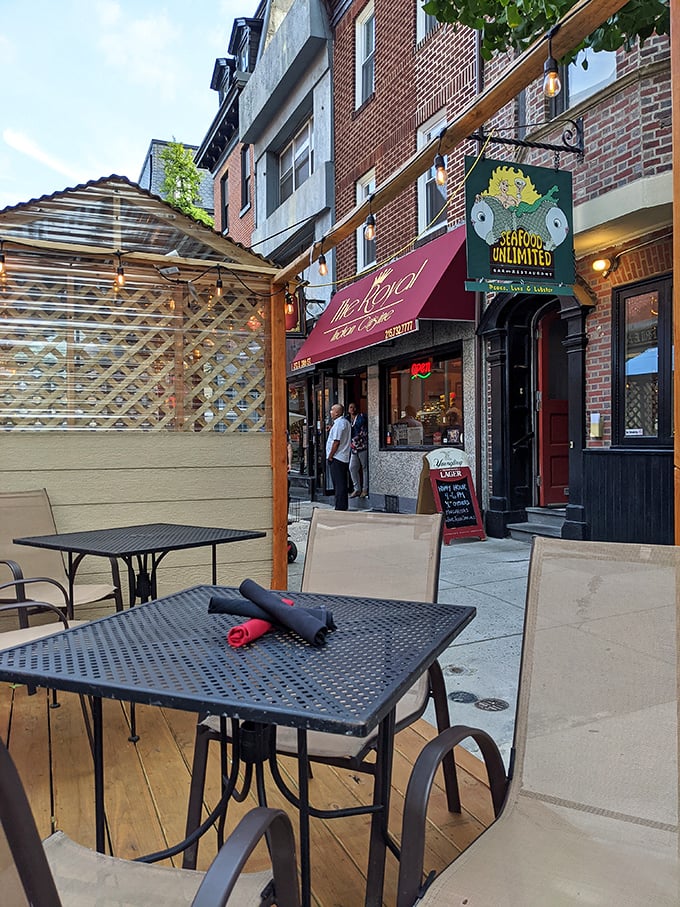 The brick-lined streets create the perfect backdrop for this hidden gem that locals whisper about knowingly.