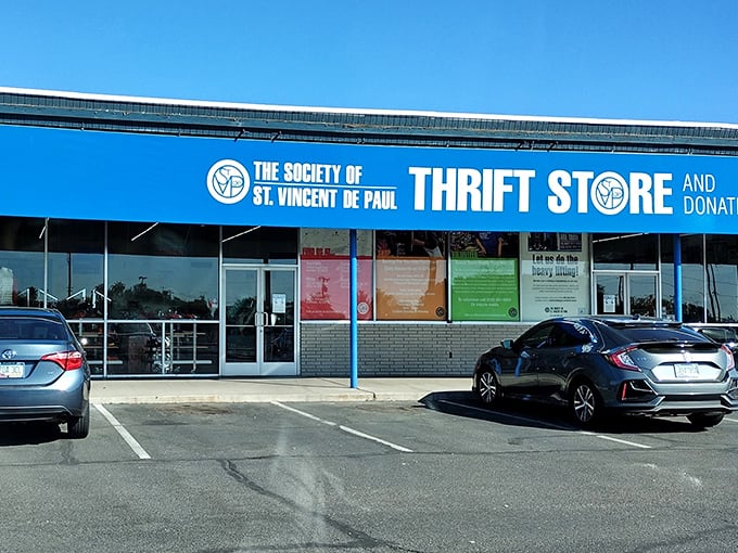 Behind these windows lies a carefully curated collection of pre-loved items waiting for their second chance at happiness.