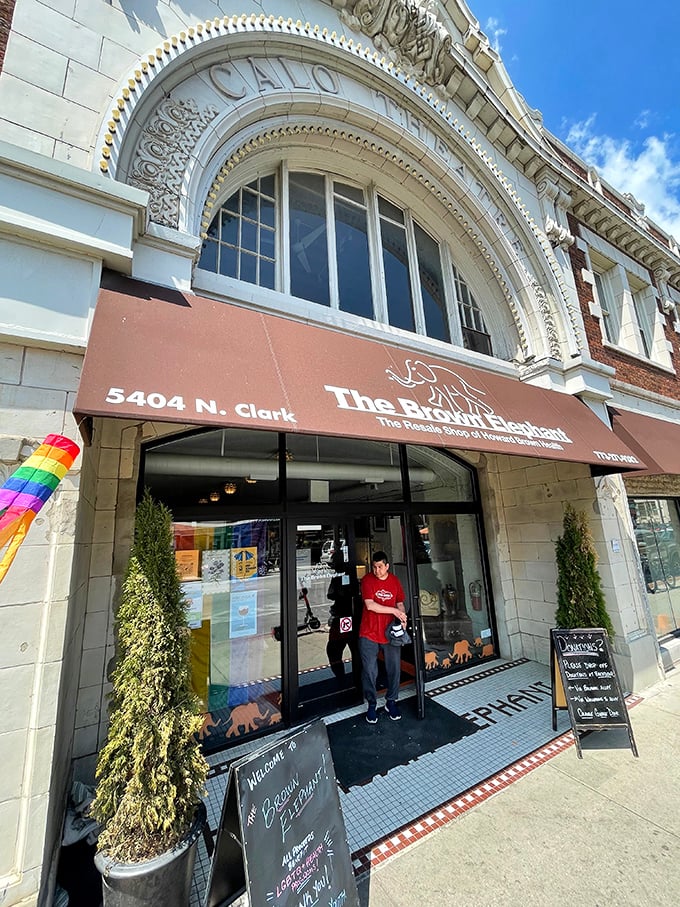 Architectural beauty meets thrifting paradise at The Brown Elephant, where shopping supports healthcare services with every purchase.