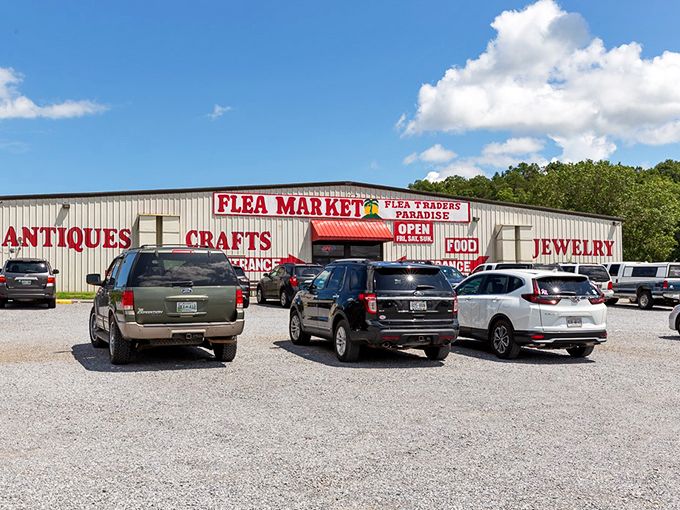 Retro paradise alert! From Coca-Cola memorabilia to mounted deer, this corner of Traders World is a time machine disguised as a shop.