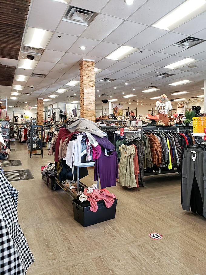 Clean lines and modern design signal this isn't your grandmother's thrift store experience.