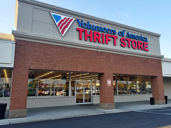 Bright windows and a welcoming entrance invite thrifters into a world where shopping and community support go hand-in-hand.