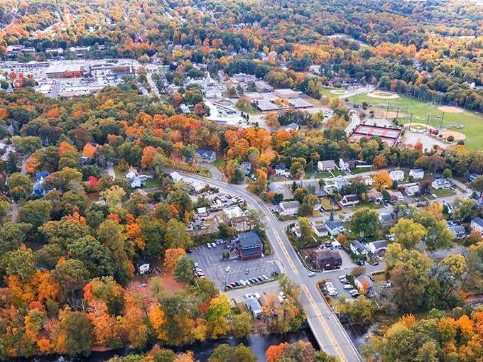 Autumn's golden embrace transforms this peaceful community into a living postcard of Pennsylvania's natural beauty and charm.