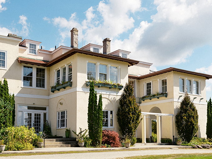 This elegant manor looks like where the Great Gatsby would vacation if he preferred mountains to beaches. Sophisticated yet welcoming.