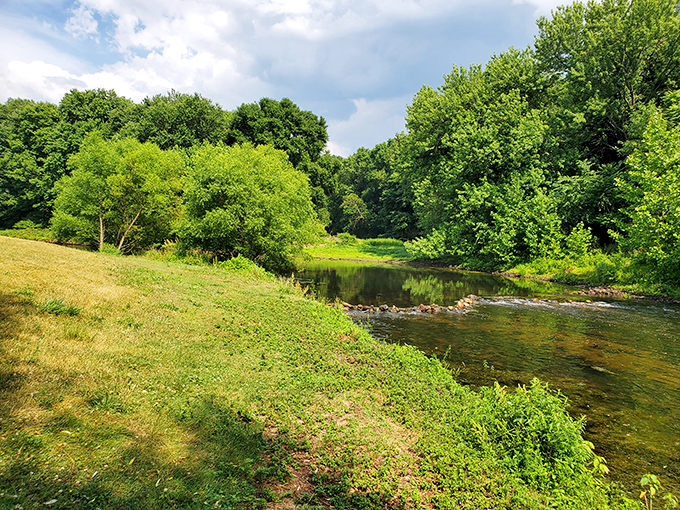 The Musconetcong River flows gently through town, offering peaceful respite from daily life. Nature doesn't get much more picturesque than this&mdash;unless someone added a chocolate waterfall.
