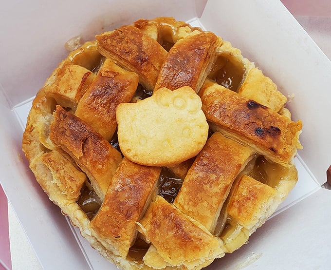 Not your grandmother's apple pie&mdash;unless your grandmother topped hers with an adorable Hello Kitty cookie. The flaky lattice crust seals the deal.