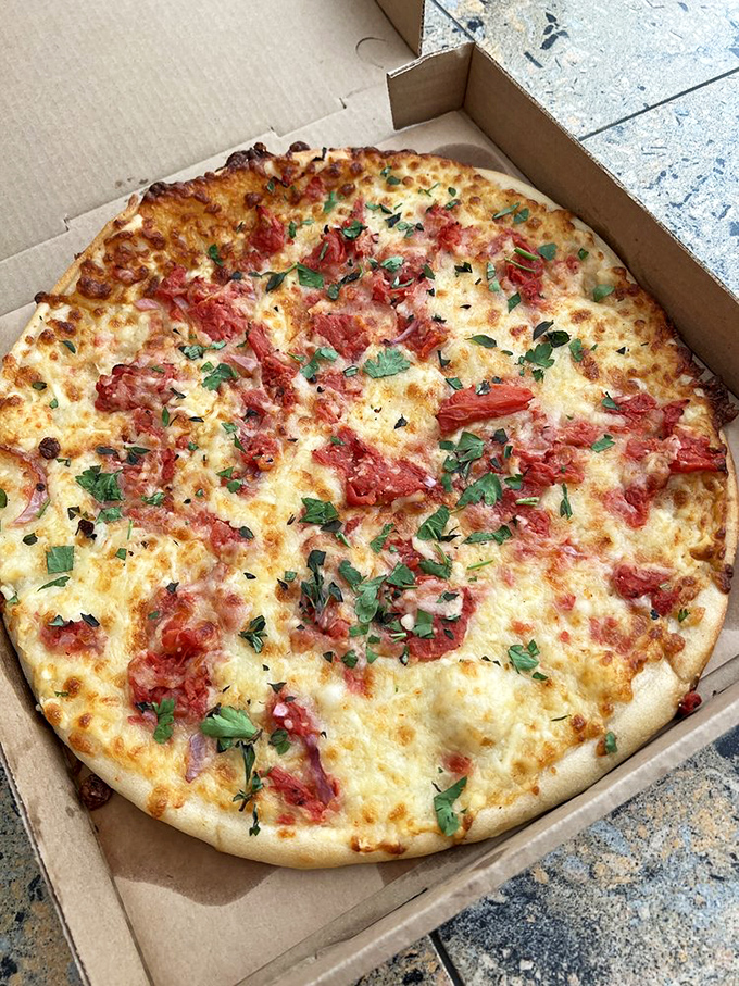 Cheese that bubbles and stretches like a yoga instructor, with tomatoes that burst with sunshine in every bite.