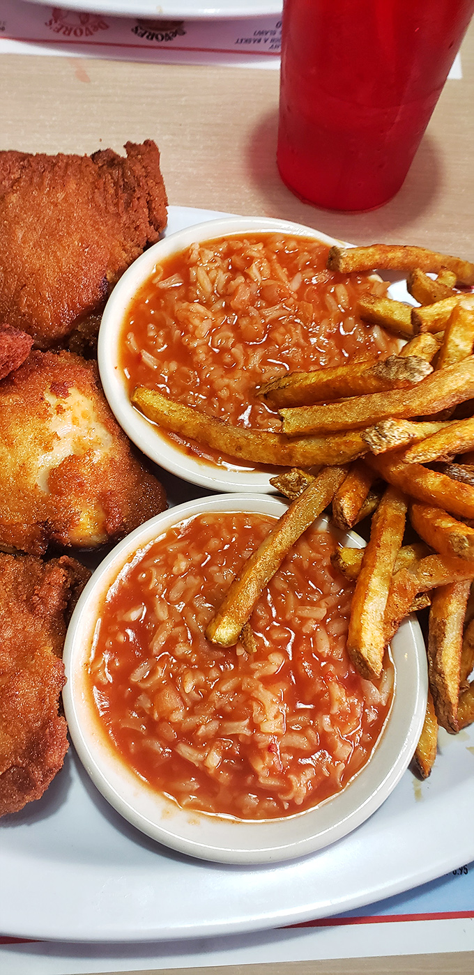 Those aren't just beans—they're tiny flavor bombs swimming in a tomato sauce that would make your grandmother nod in approval.