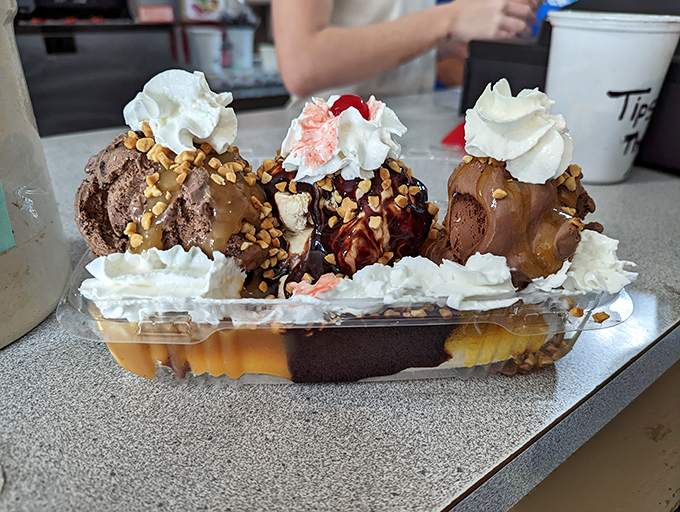 The banana split at Nutter's isn't just dessert, it's architecture &ndash; a masterpiece of chocolate, nuts, and whipped cream that demands to be photographed before devoured.